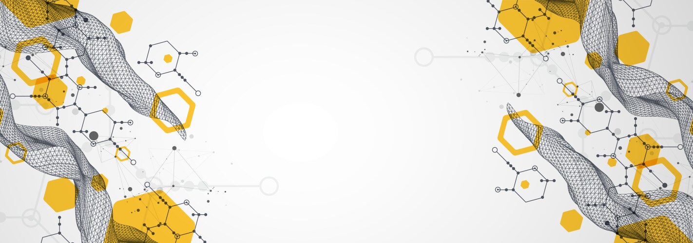 Scientific and technological background wireframe Vector Image