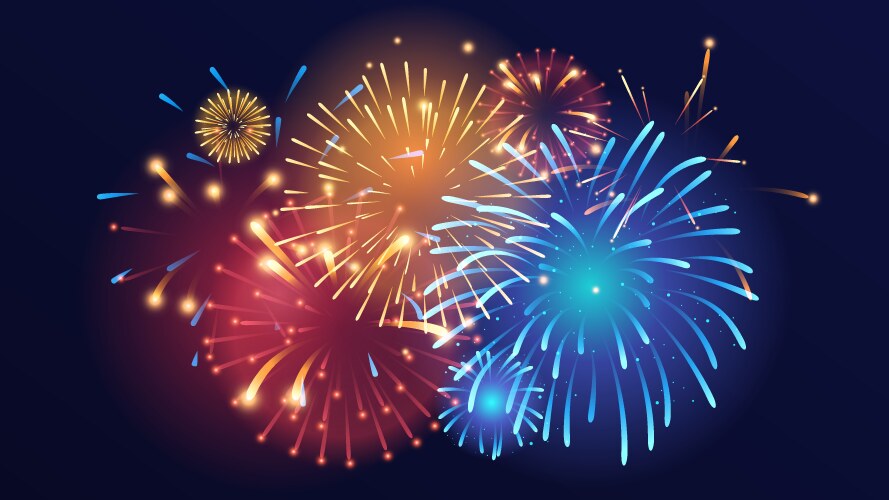 Colorful abstract fireworks background design Vector Image