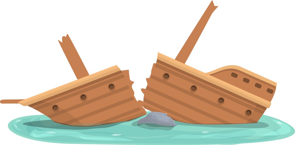 Broken ships shipwreck in caribbean wrecks Vector Image
