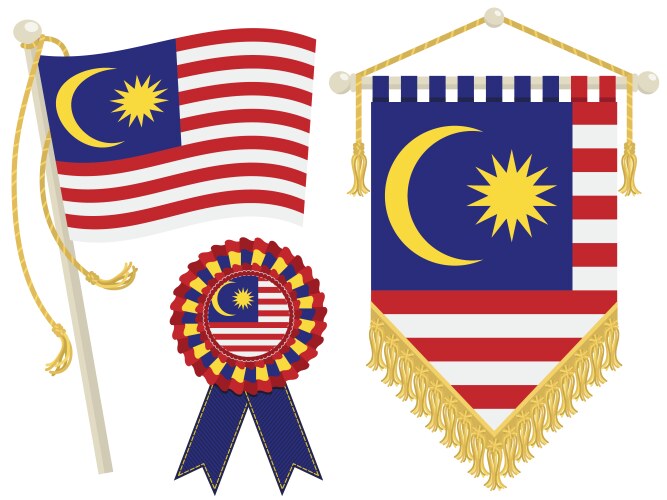 Love malaysia emblem colored Royalty Free Vector Image