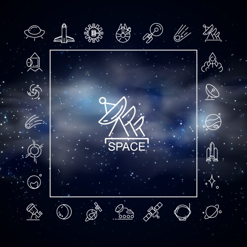 Realistic space elements set Royalty Free Vector Image