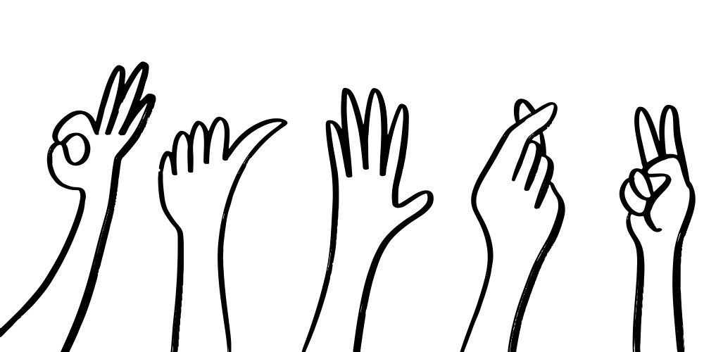 Applause hand draw doodle clapping ovation Vector Image