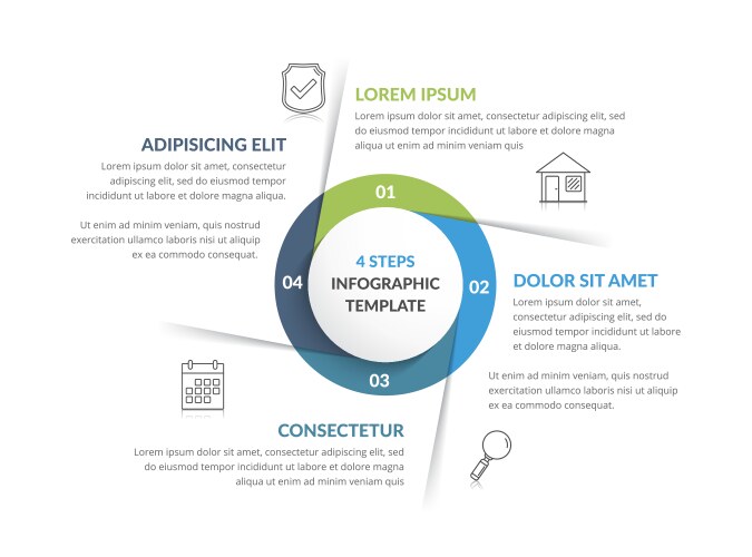 Circle infographics - four elements Royalty Free Vector