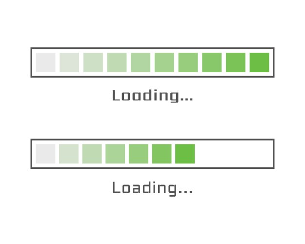 Collection loading bar status icon set of loaded Vector Image