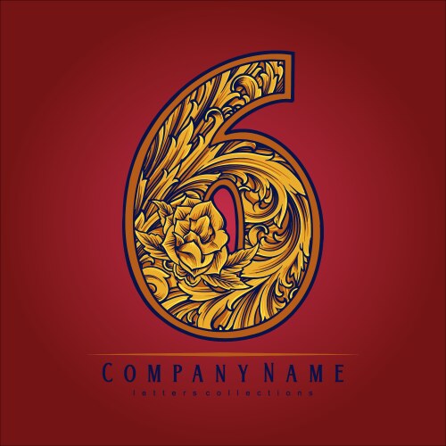 Floral Number Monogram Vector Images (over 620)