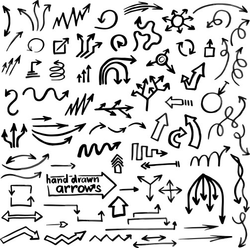 Hand drawn arrow marks set Royalty Free Vector Image