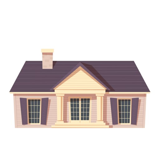 Urban retro colonial style building cartoon Vector Image