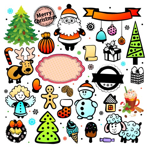 Christmas vintage labels Royalty Free Vector Image