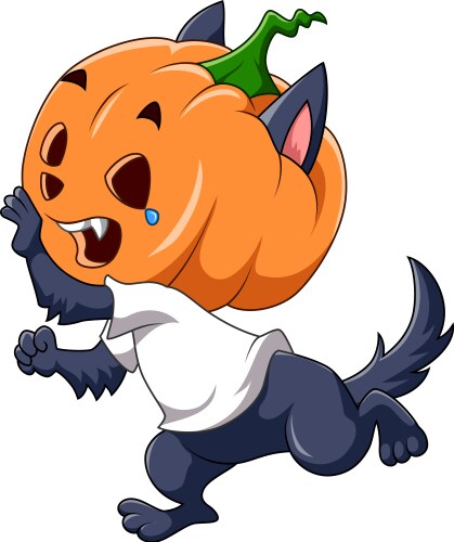 Cartoon running pumpkin Royalty Free Vector Image