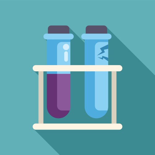 Broken chemistry test tube containing hazardous Vector Image