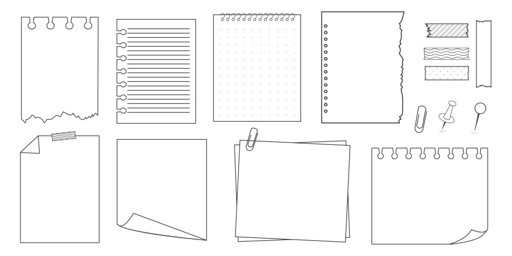 Memo sticky note reminder sheet paper doodle Vector Image