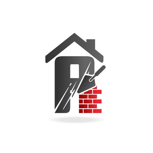 Plastering logo design Royalty Free Vector Image