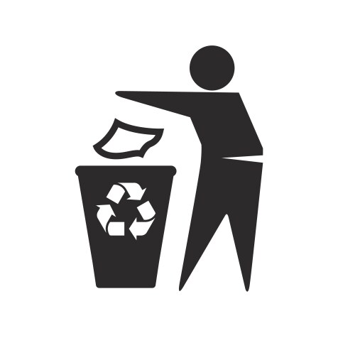 Do not litter put trash in bin signs Royalty Free Vector
