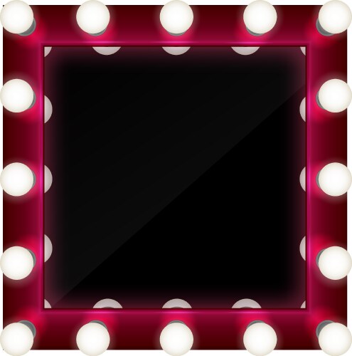Makeup mirror with lamps Royalty Free Vector Image
