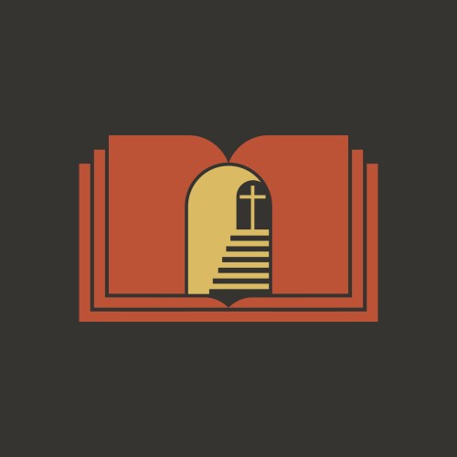 Circular christian cross church logo Royalty Free Vector