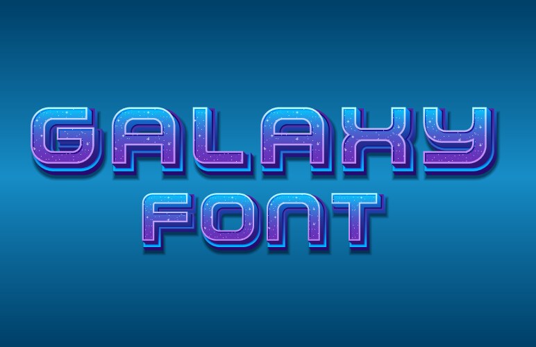 Galaxy font logo with planet on space background Vector Image