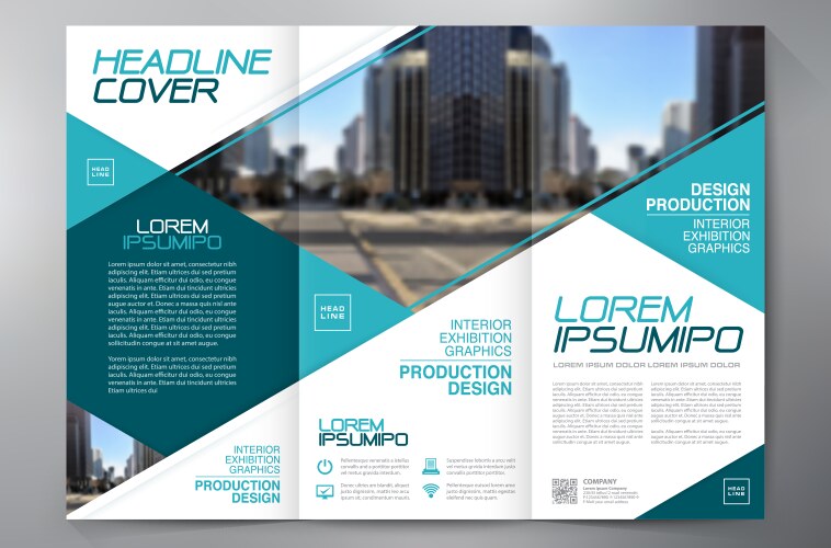 Brochure design template tri-fold abstract Vector Image