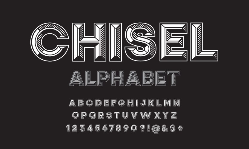 Chunky font Royalty Free Vector Image - VectorStock