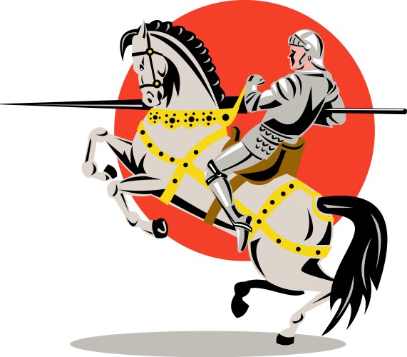 Knight with armored horse Royalty Free Vector Image