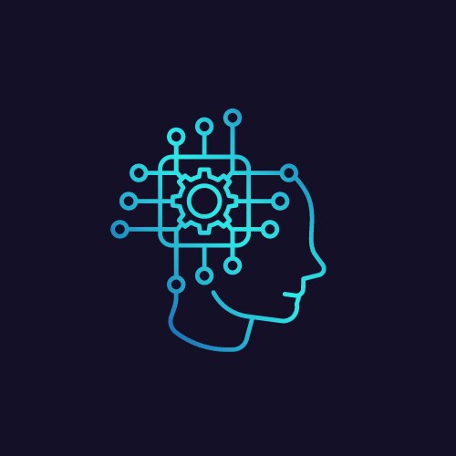 Artificial intelligence and machine learning logo Vector Image