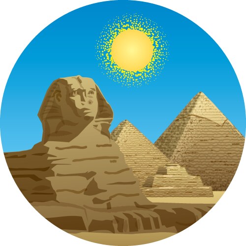 Realistic pyramid great sphinx symbols of egypt Vector Image