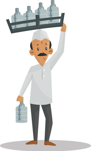 Tiffin service man Royalty Free Vector Image - VectorStock