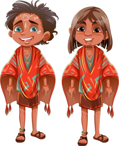 Indigenous cartoon character isolated Royalty Free Vector