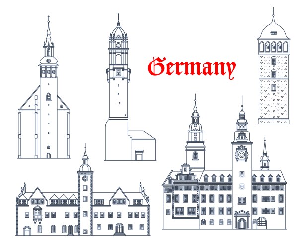 Germany landmarks cologne architecture buildings Vector Image