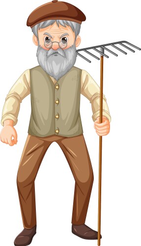 Old man grandfather 3d realistic cartoon character