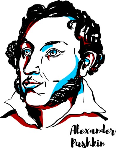Funny pushkin Royalty Free Vector Image - VectorStock