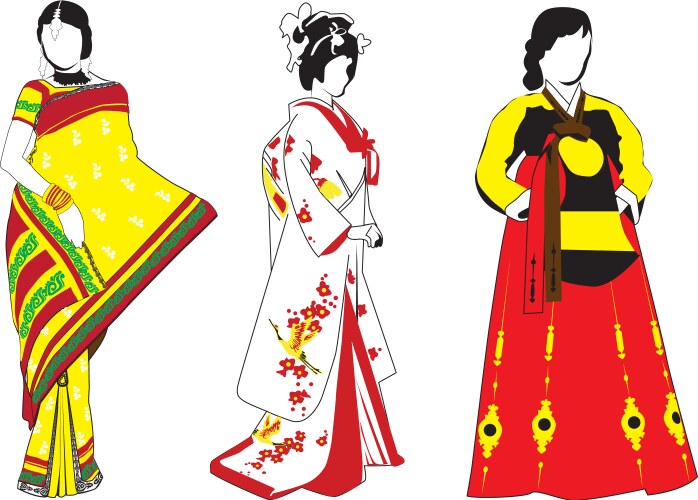 Korea korean characters culture traditional Vector Image