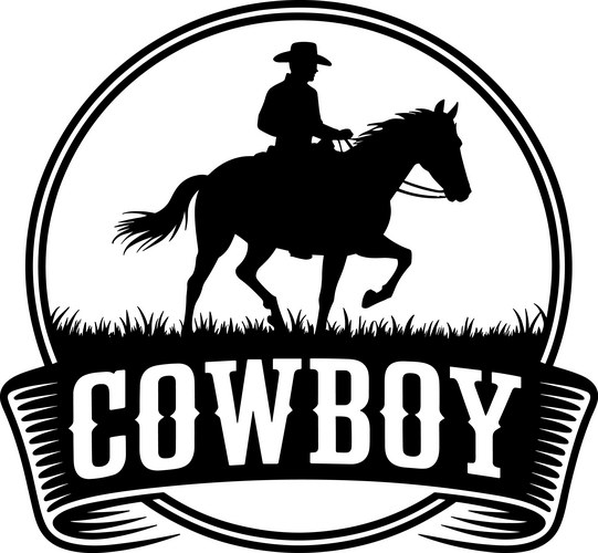 Cowboy Riding Horse Silhouette Royalty Free Vector Image