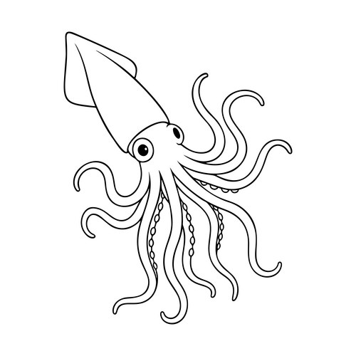 Cute Squid Cartoon Icon – Royalty-Free Vector | VectorStock