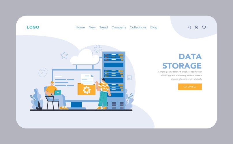 Data storage concept flat Royalty Free Vector Image