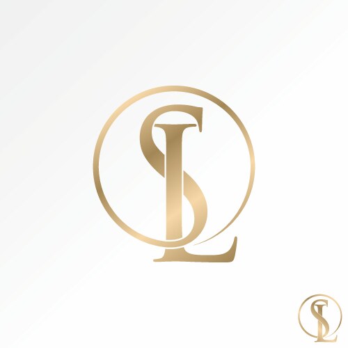 Letter initial sl or ls serif font merge connect Vector Image