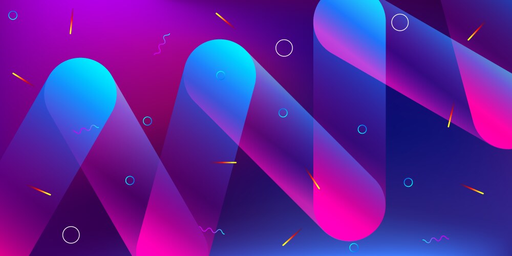 Squares and circles design fluid color gradients Vector Image