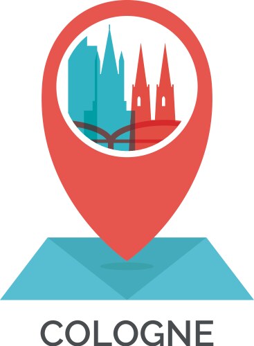 Germany munich map city pin point geolocation Vector Image