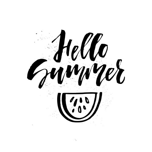 Hello summer lettering Royalty Free Vector Image