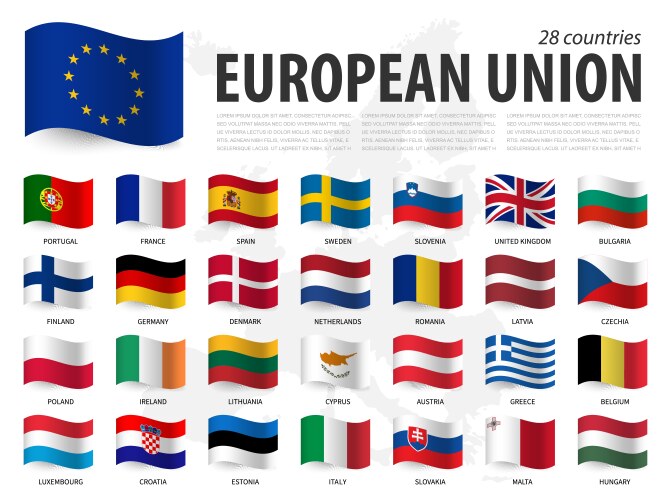 All maps world countries and flags set 1 Vector Image