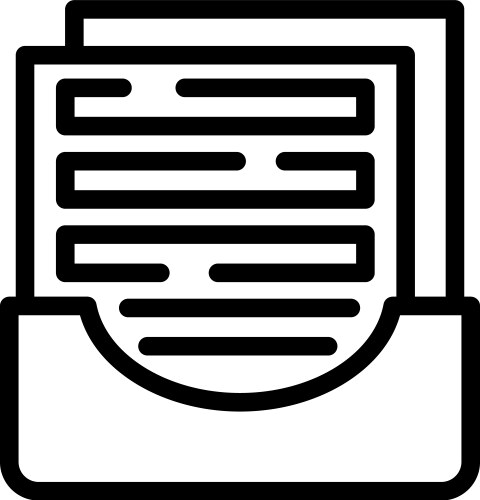 Horizontal paper tray icon outline Royalty Free Vector Image