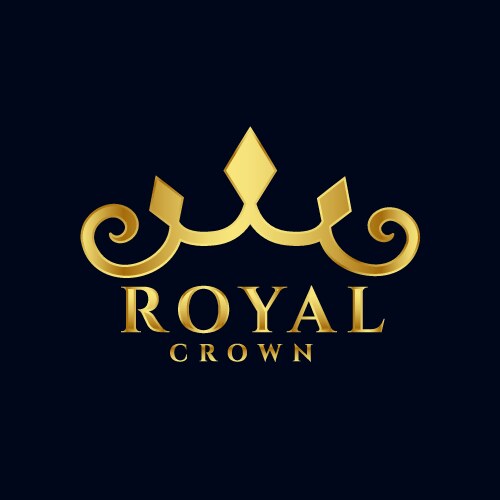 Luxury letter r logo template in gold color royal Vector Image