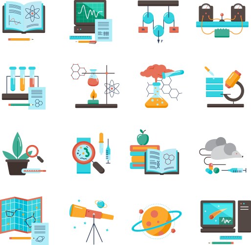 Trendy multiply science icons Royalty Free Vector Image