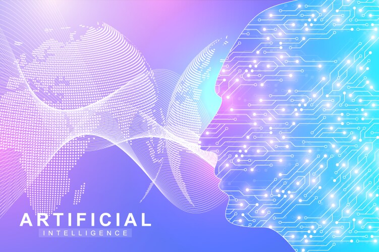 Artificial intelligence and machine learning logo Vector Image