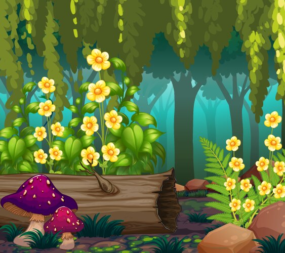 A big trunk tree with hole Royalty Free Vector Image