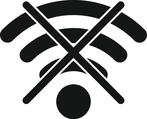 No wifi sign showing disconnected wireless network