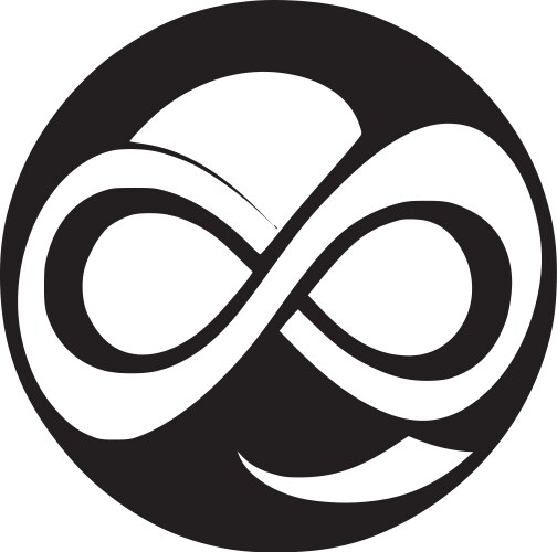 Black infinity crossed lines logo Royalty Free Vector Image