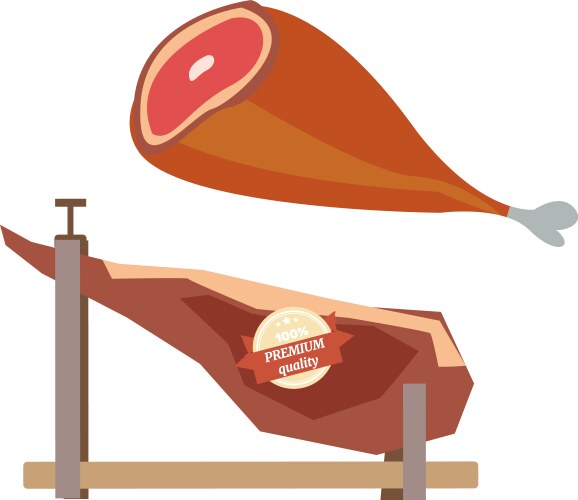 Spanish jamon iberico ham from spain isolated Vector Image
