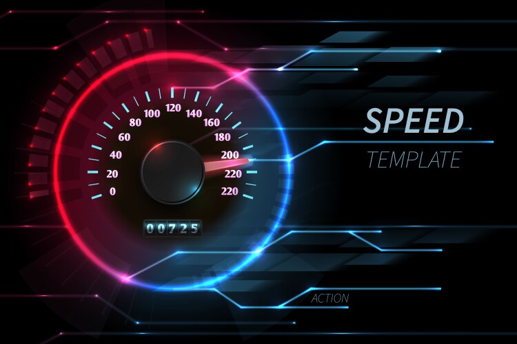 Speed hud kilometer performance indicators Vector Image