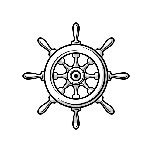 Ship wheel and anchor Royalty Free Vector Image