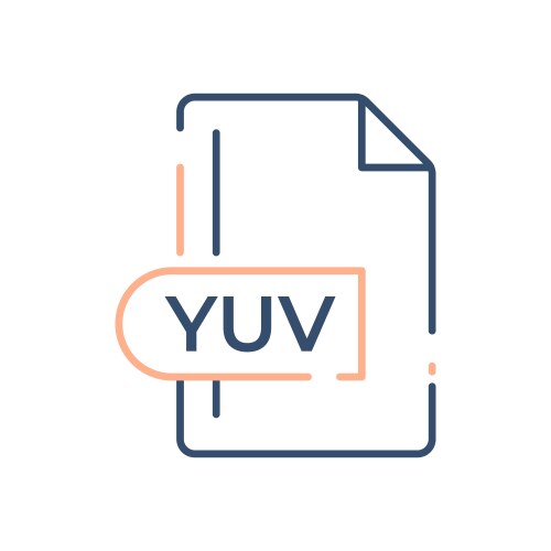 Yuv file format icon extension line Royalty Free Vector